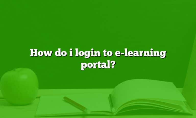 How do i login to e-learning portal?