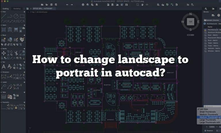 How to change landscape to portrait in autocad?