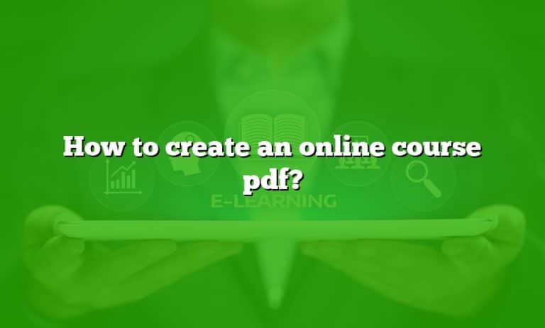 How to create an online course pdf?