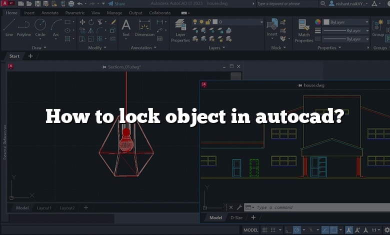 How to lock object in autocad?