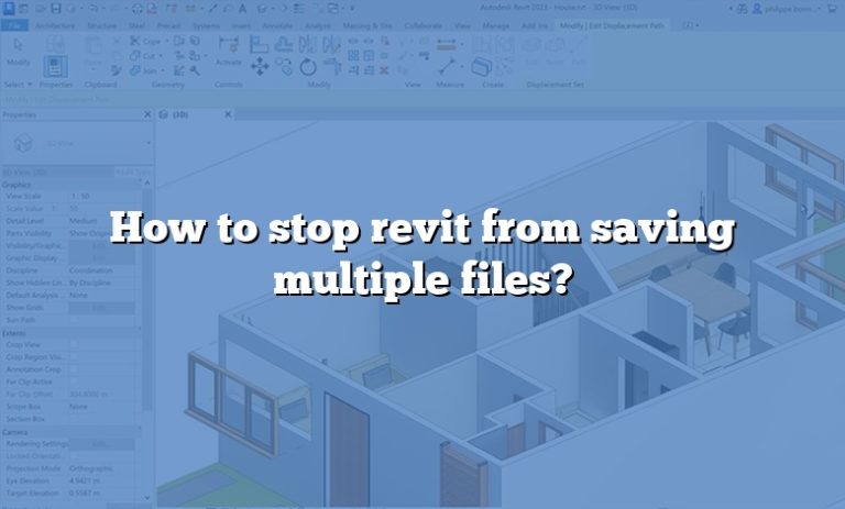 How to stop revit from saving multiple files?