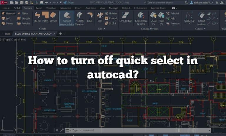 How to turn off quick select in autocad?