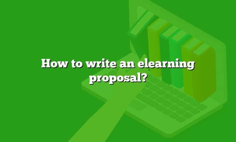 How to write an elearning proposal?
