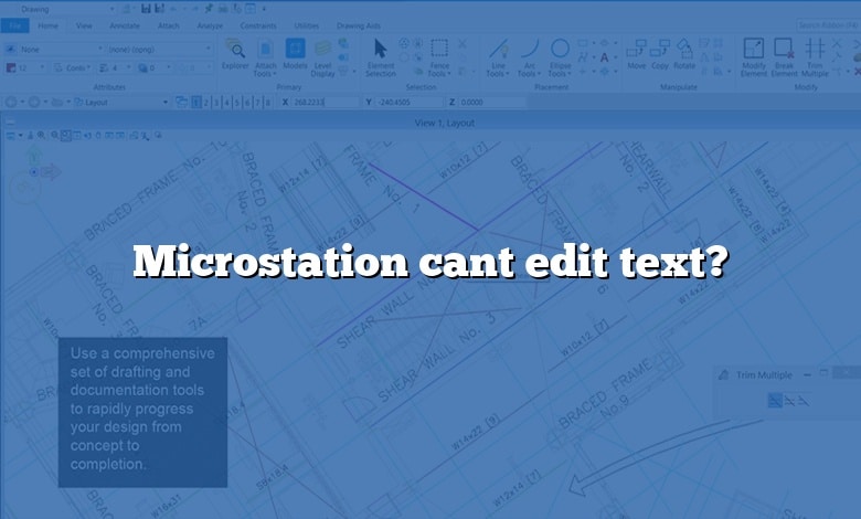 Microstation cant edit text?