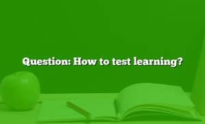 Question: How to test learning?