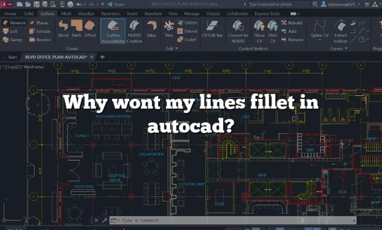 Why wont my lines fillet in autocad?